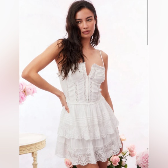 LoveShackFancy | Dresses | Loveshackfancy Nerida Bustier Mini Dress ...